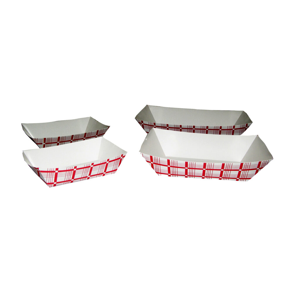 Red and White 2lb. Food Trays